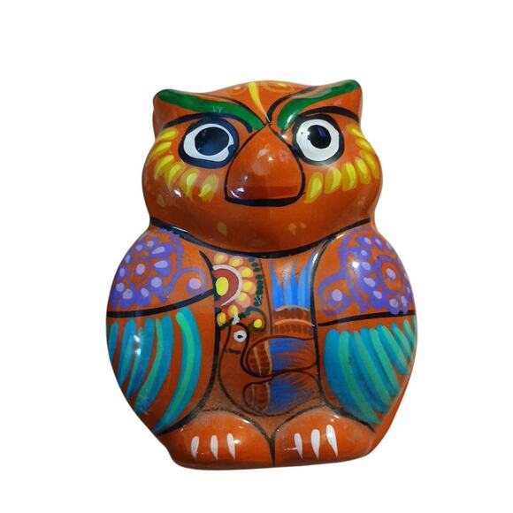 Art | Vtg Colorful Talavera Mexican Hand Painted Terra Cotta Pottery ...